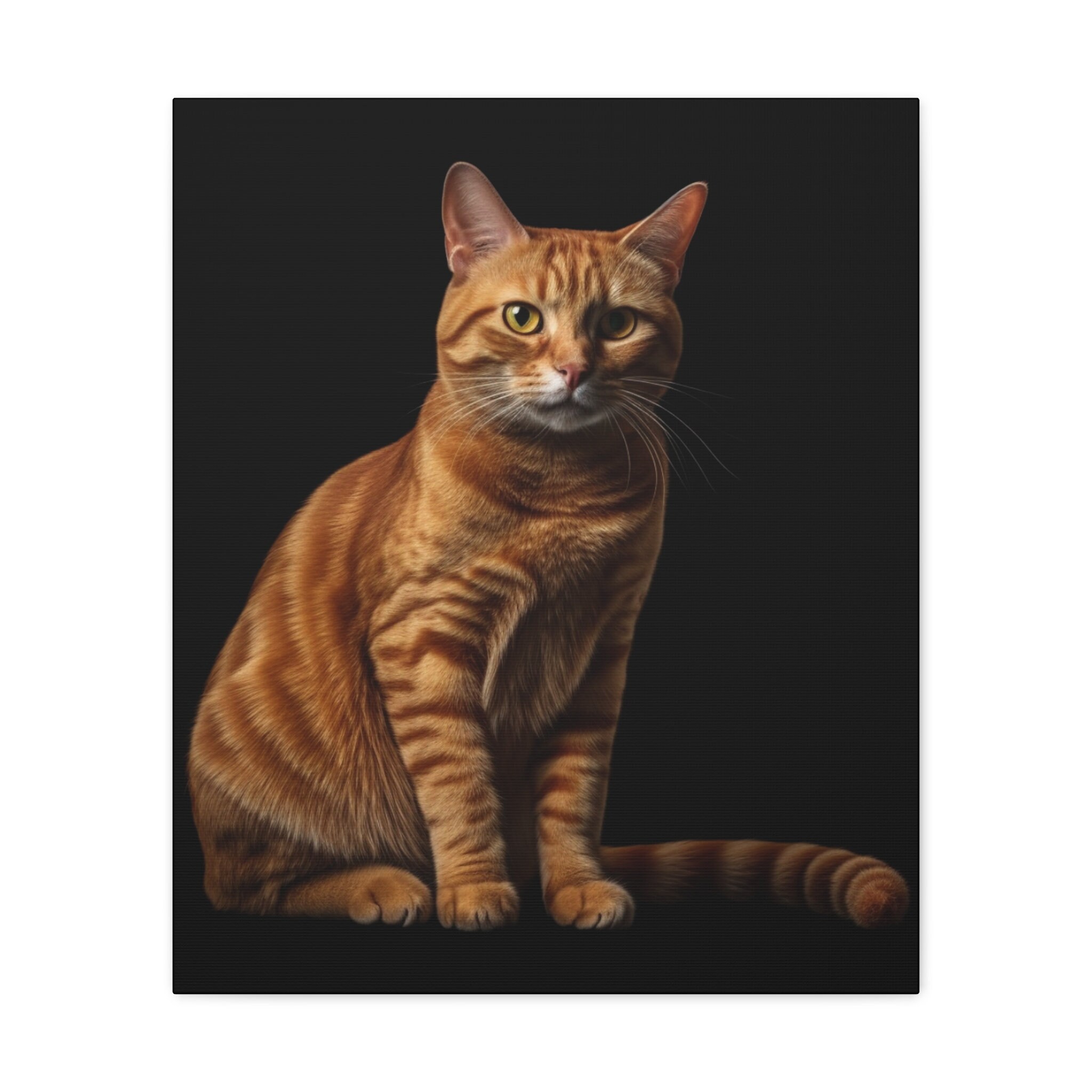Orange Tabby Cat Portrait 1, Wedding Gift, Christmas Gift, Canvas Wrap ...