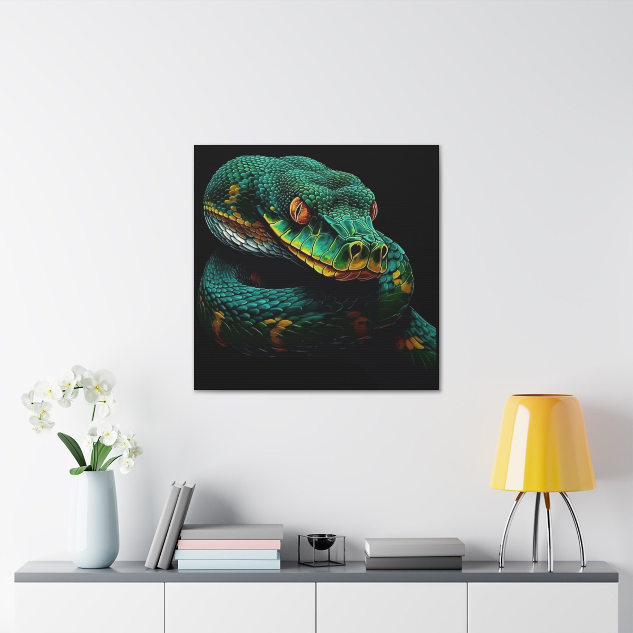 Emerald Tree Boa Vibrant Portrait 1, Wall Art, Wedding Gift, Christmas ...