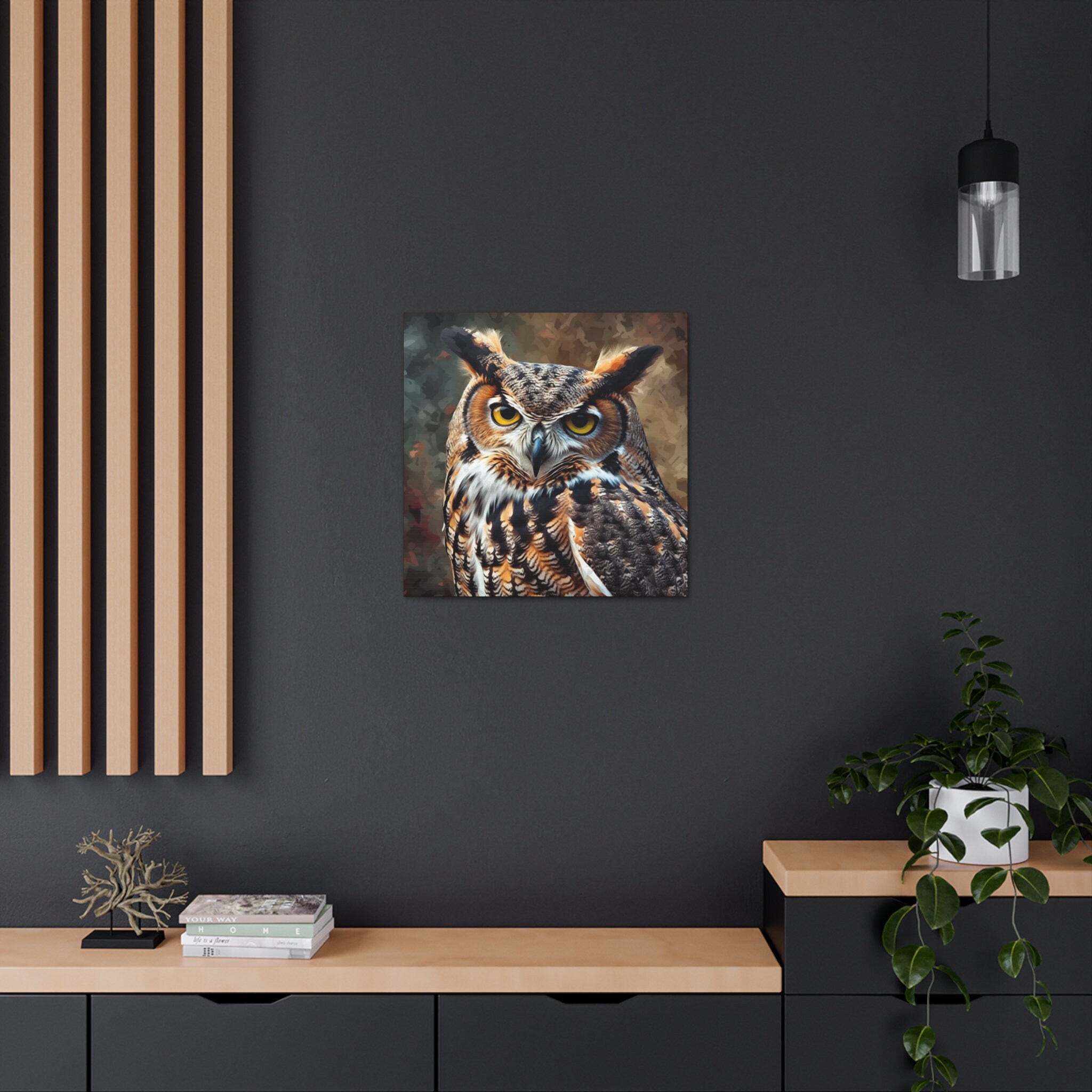 Great Horned Owl Portrait Life-like Wall Art Wedding Gift - Etsy