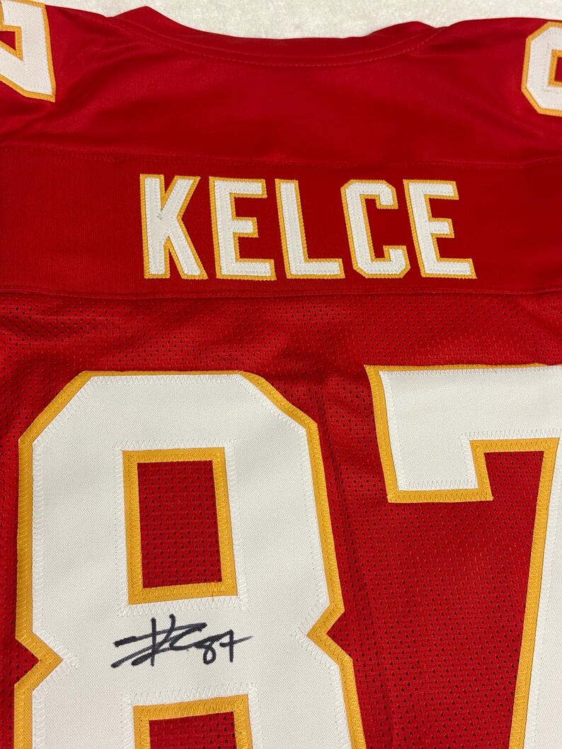 Travis Kelce Signed Kansas City Chiefs Football Jersey COA - Etsy