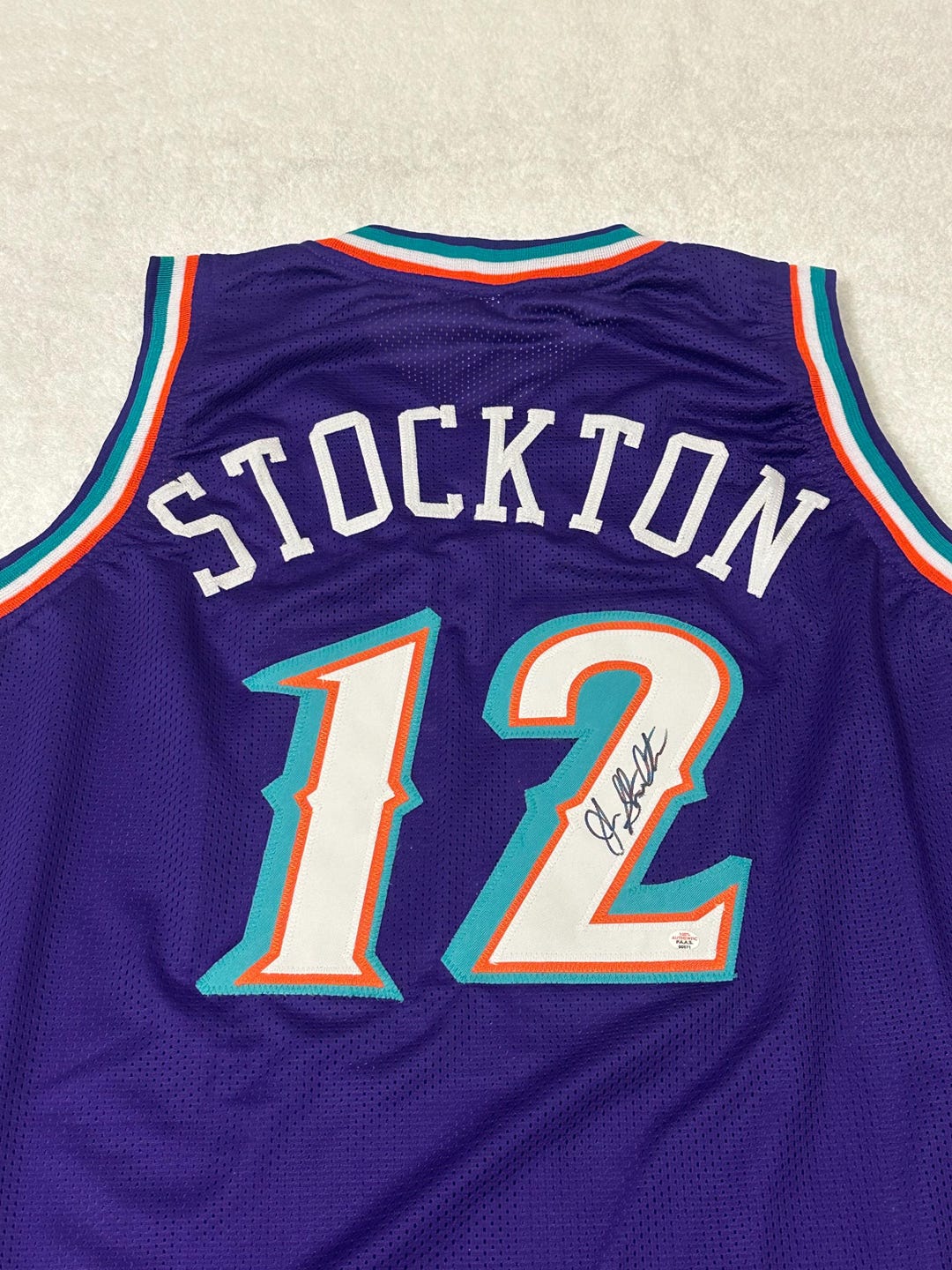 John Stockton Signed Utah Jazz Basketball Jersey COA - Etsy