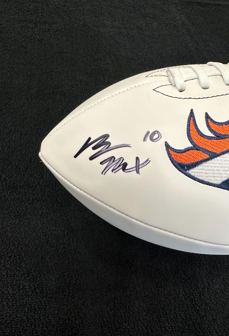 Bo Nix Signed Denver Broncos Full Size Logo Football COA - Etsy