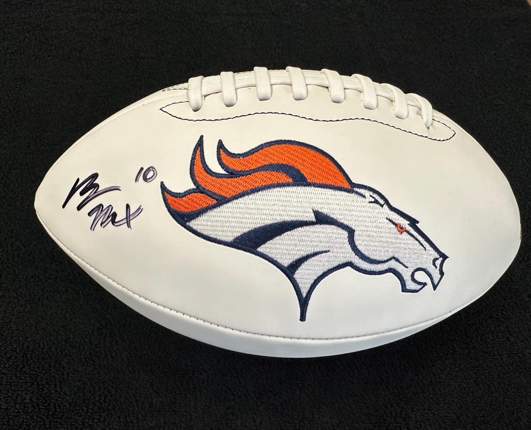 Bo Nix Signed Denver Broncos Full Size Logo Football COA - Etsy