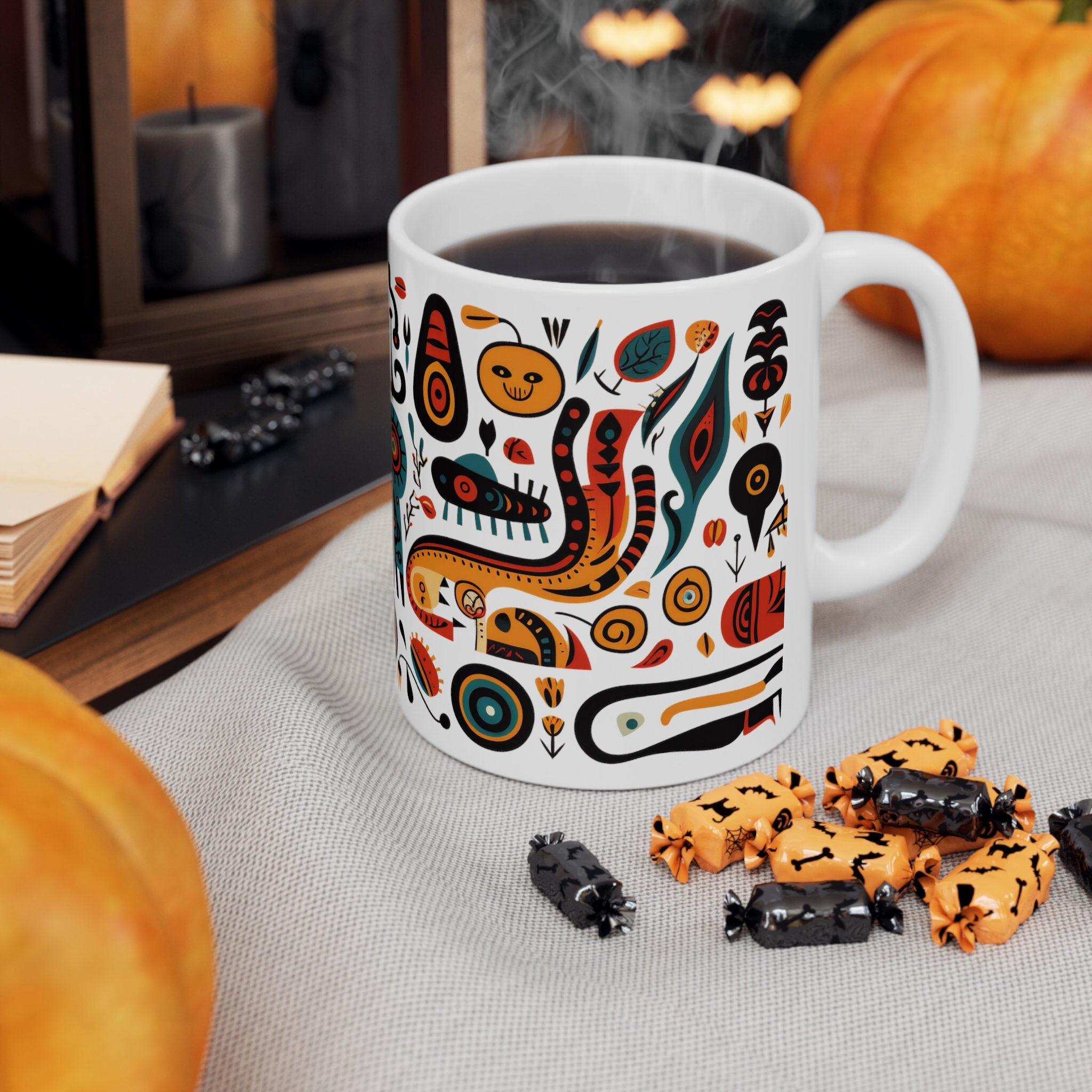 Tribal, Abstract Mugs Designs, Cultural Mugs, Colorful Mug, Geometric ...