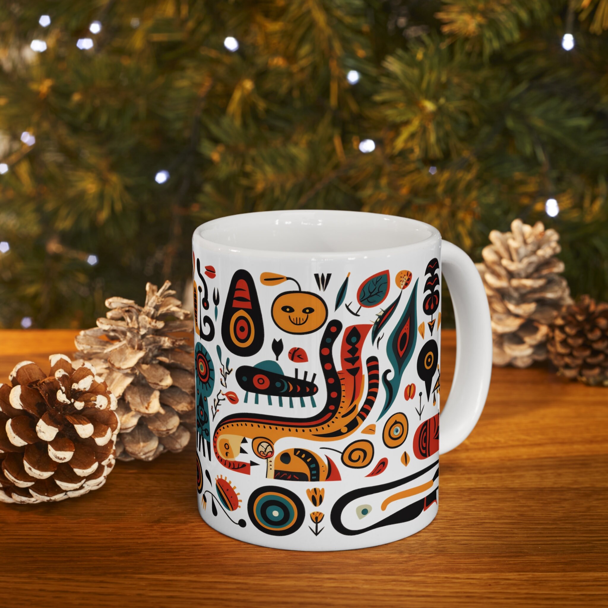 Tribal, Abstract Mugs Designs, Cultural Mugs, Colorful Mug, Geometric ...