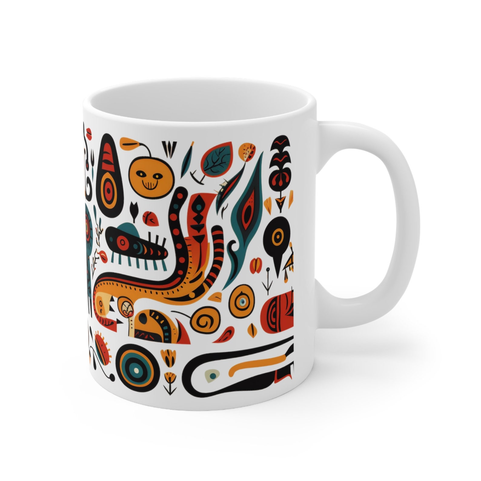 Tribal, Abstract Mugs Designs, Cultural Mugs, Colorful Mug, Geometric ...