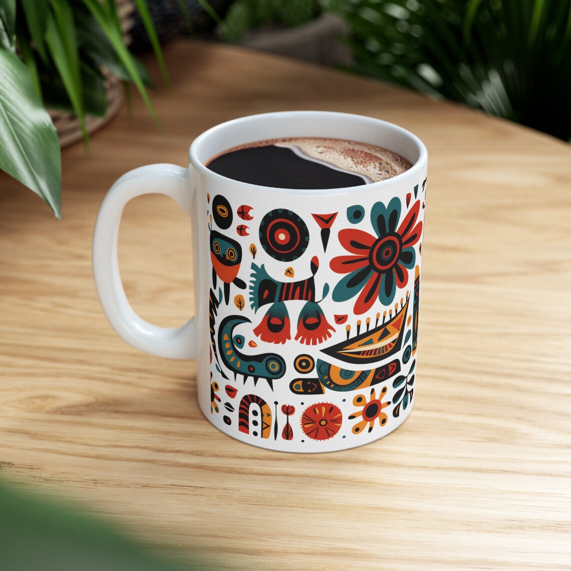 Tribal, Abstract Mugs Designs, Cultural Mugs, Colorful Mug, Geometric ...