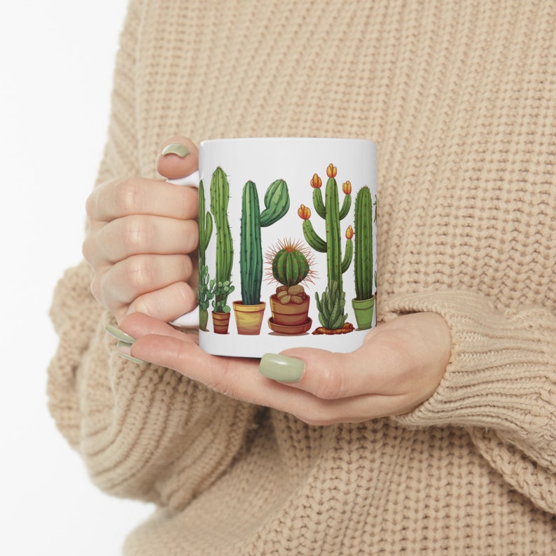 Cactus Oasis Enchanting Cactus Mugs for Your Desert Sips Mugs - Etsy