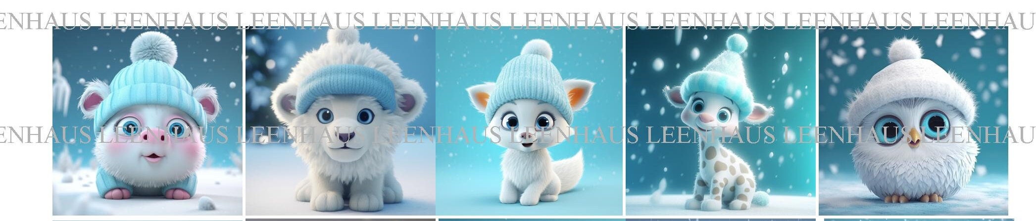 Super Cute Animal Clipart Digital Pack A 5 Files Pig Lion - Etsy