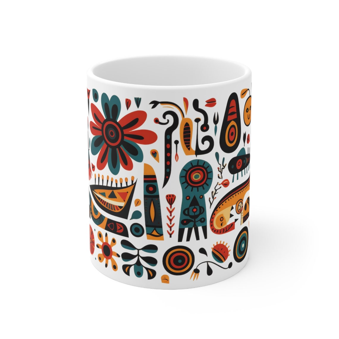 Tribal, Abstract Mugs Designs, Cultural Mugs, Colorful Mug, Geometric ...
