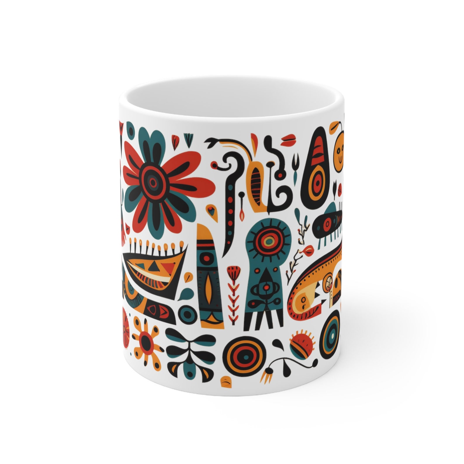 Tribal, Abstract Mugs Designs, Cultural Mugs, Colorful Mug, Geometric ...