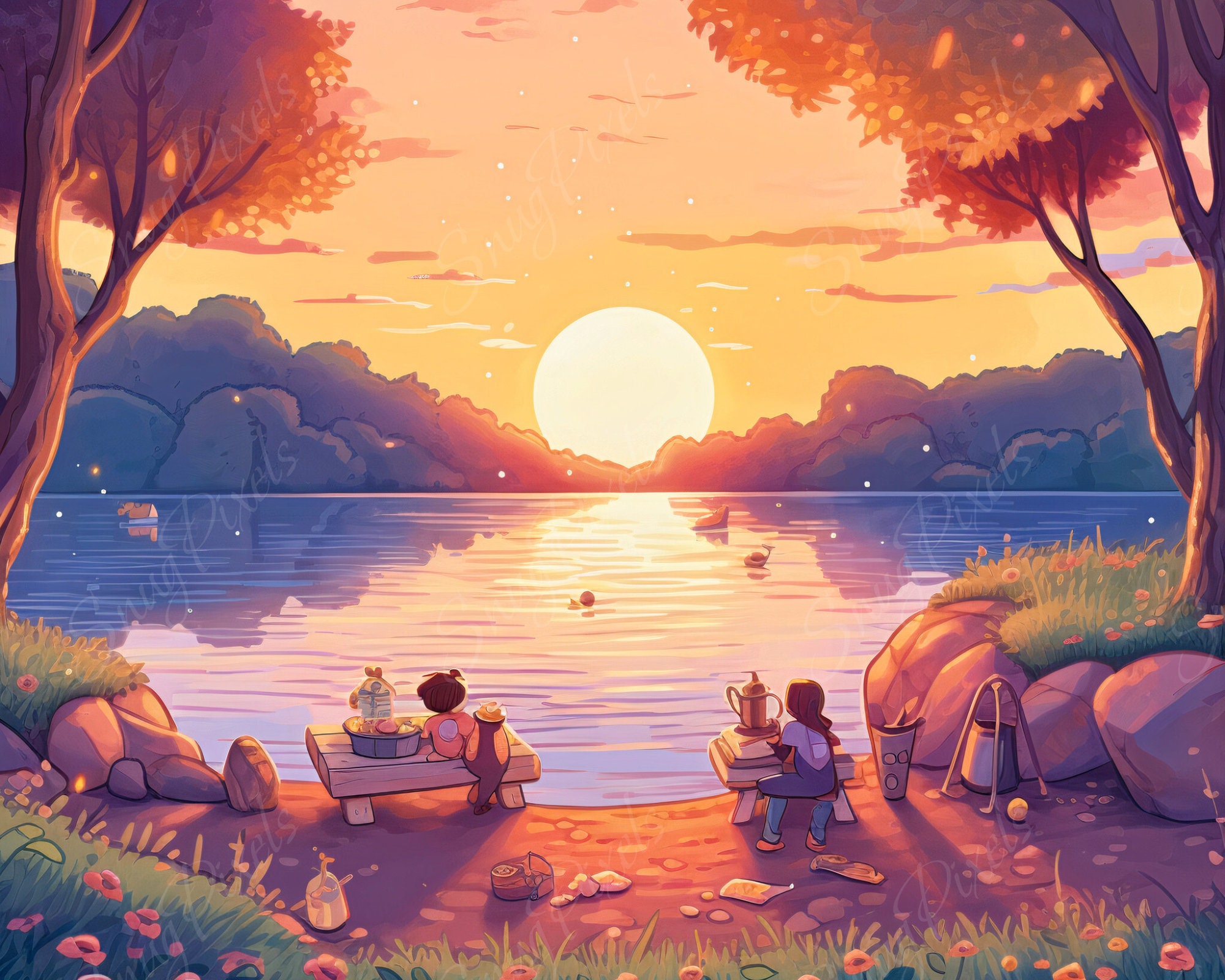 Enchanted Frog Digital Clipart Pack PNG Whimsical Characters & Scenic ...