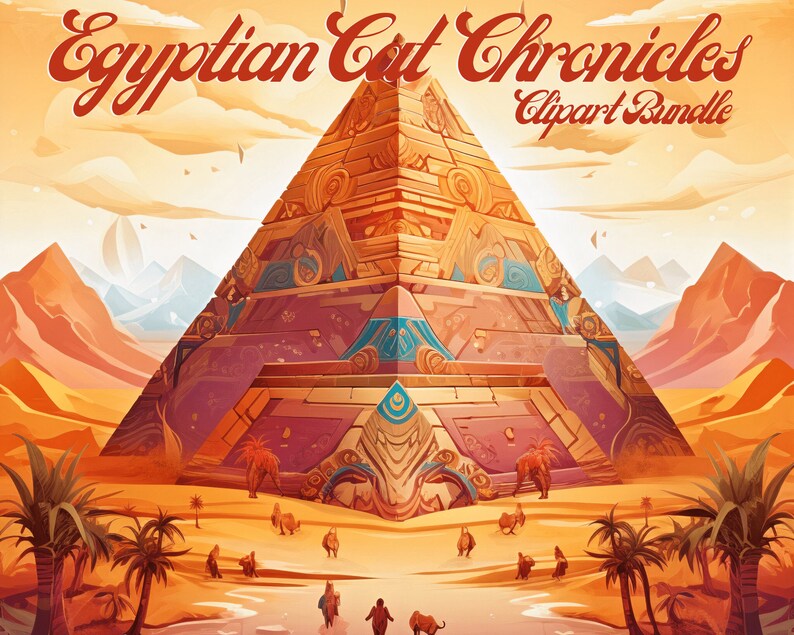 Egyptian Cats Digital Clipart Pack | PNG | Pyramids | Ancient Egypt ...