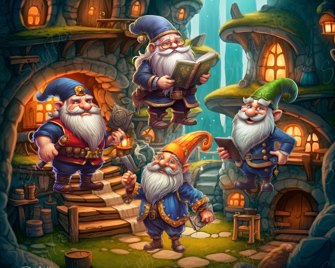 Fairy Tale Dwarfs Digital Clipart Pack PNG Dwarf Characters ...