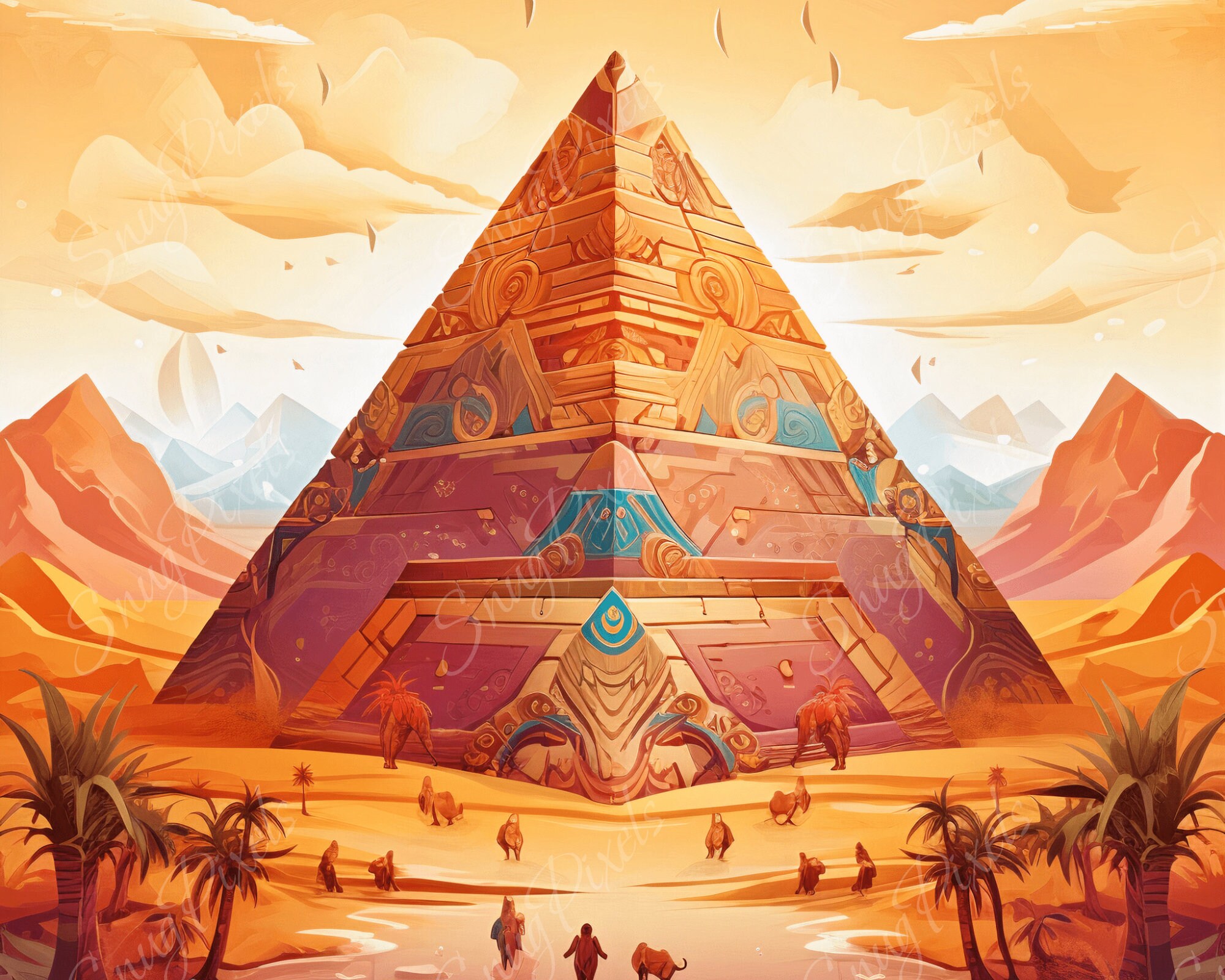 Egyptian Cats Digital Clipart Pack PNG Pyramids Ancient Egypt ...