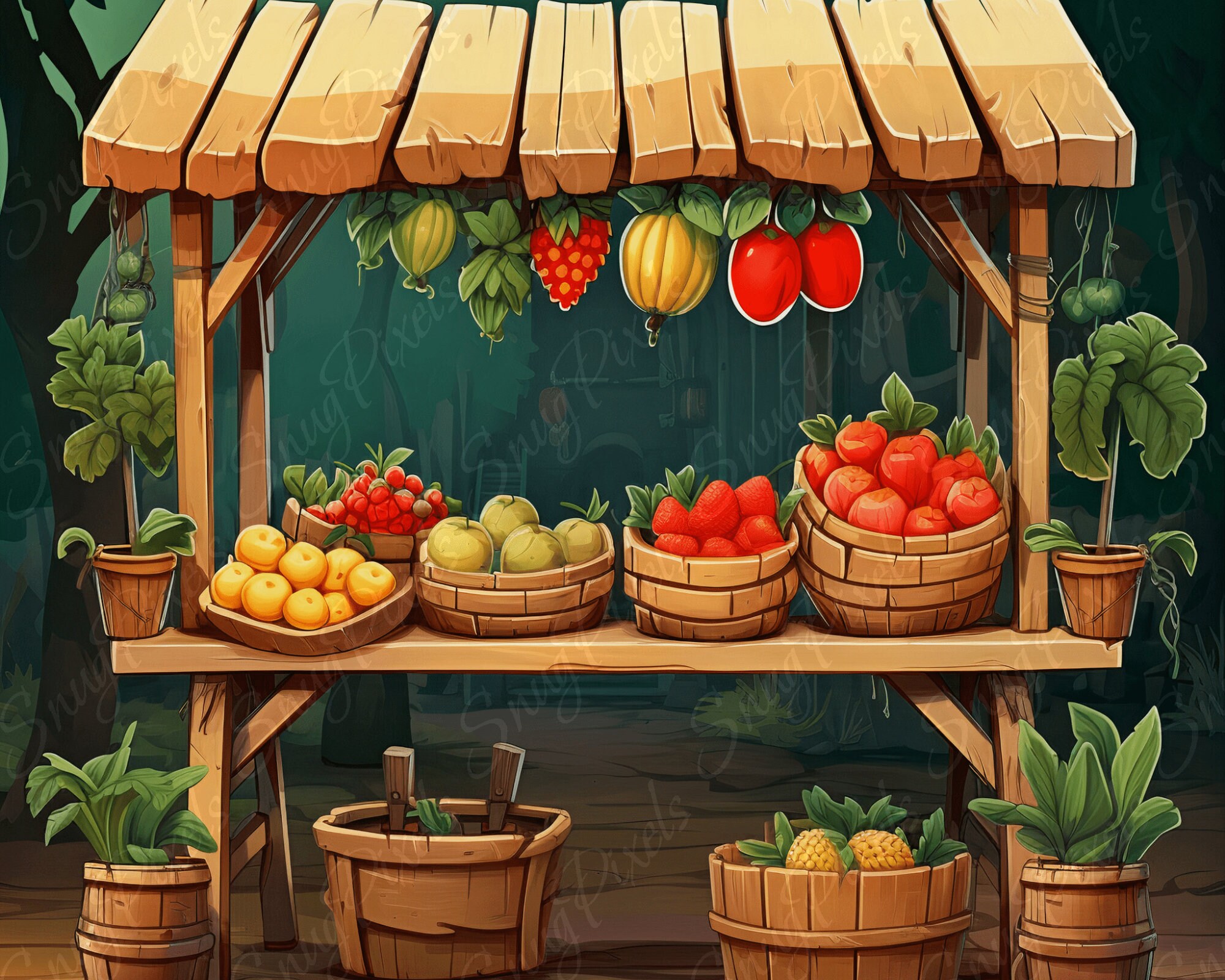 Cute Fruits & Vegetables Clipart Pack Whimsical PNG Designs, Magical ...