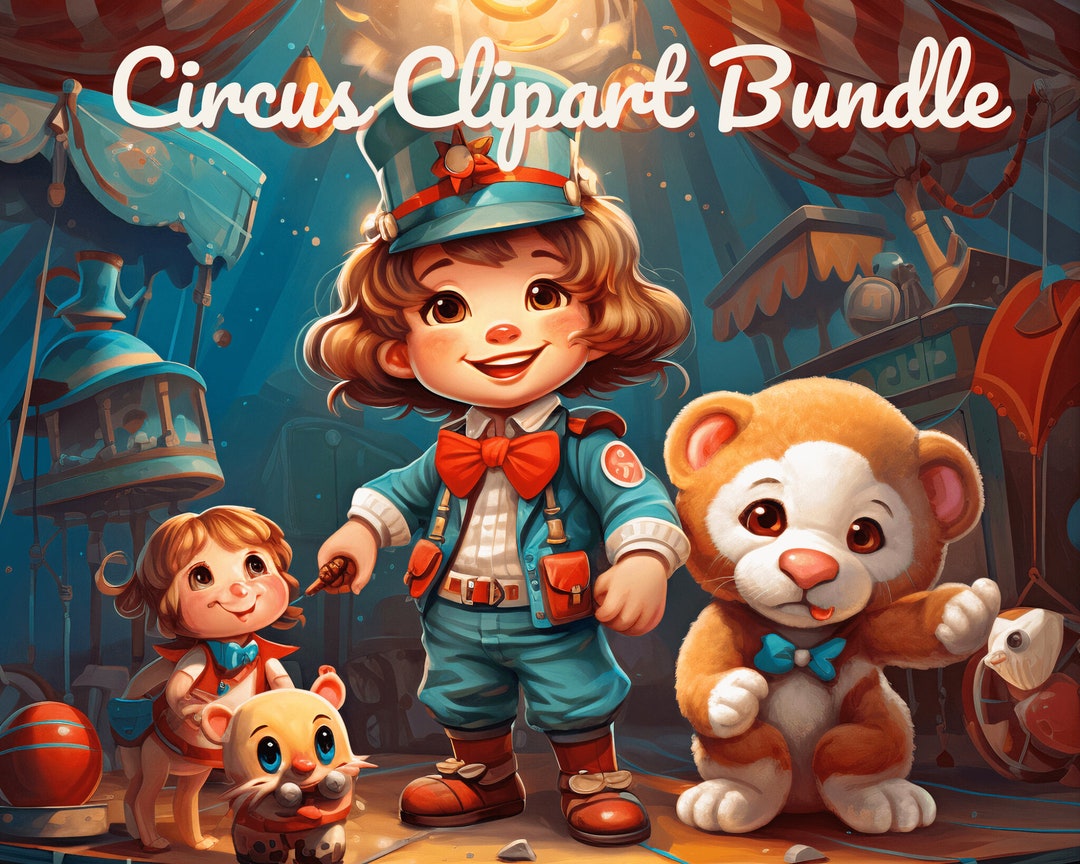 Cute Circus Characters Digital Clipart Pack | PNG | Circus Performers ...