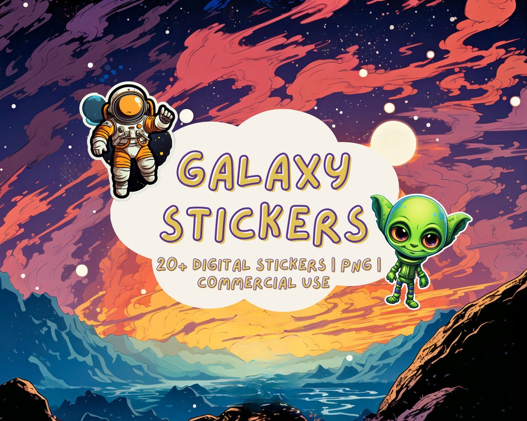 Stellar Voyage Digital Sticker Pack | Cosmic Galaxy Stickers for ...