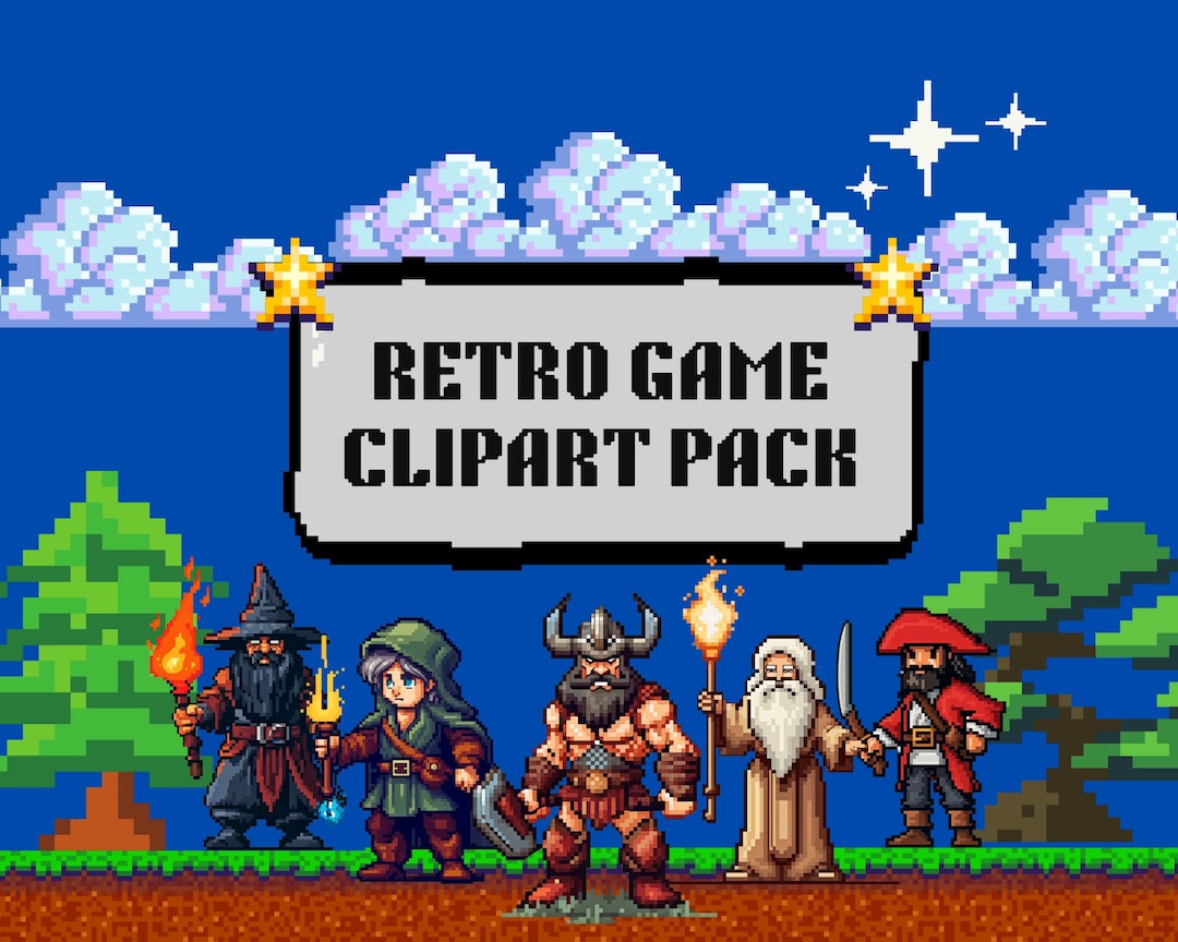 Ultimate Retro Game Clipart Pack | Pixel Art, Game Characters ...