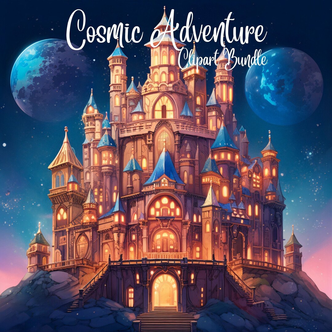 Fantasy Space Clipart Bundle: Adorable Cosmic Creatures & Starry ...