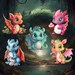 Mythical Dragons Digital Clipart Pack PNG Cute Characters & Enchanting ...
