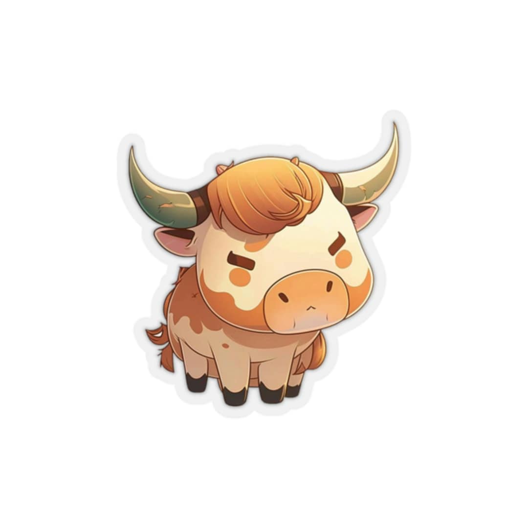 Cute-anime Style-bull-sticker-kiss-cut Stickers - Etsy