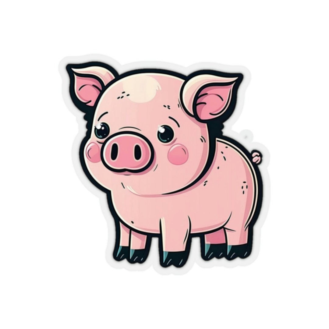 Cute-cartoon-pig-sticker - Etsy