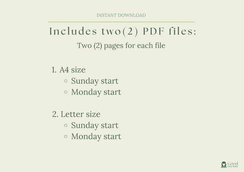 Blank Undated Monthly Planner Calendar Journal Printable PDF, A4/letter ...
