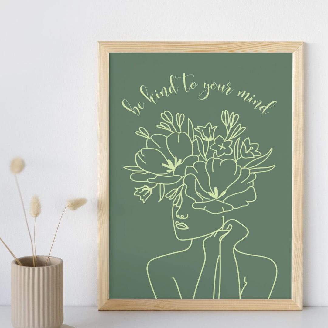 Be Kind to Your Mind | Digital Art Print | Affirmation | Manifestation ...