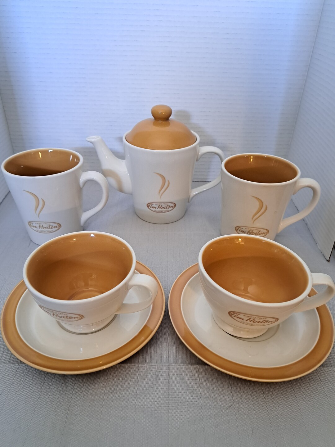 Vintage Tim Hortons 2 Cup Teapot W/2 Matching Numbered Coffee - Etsy