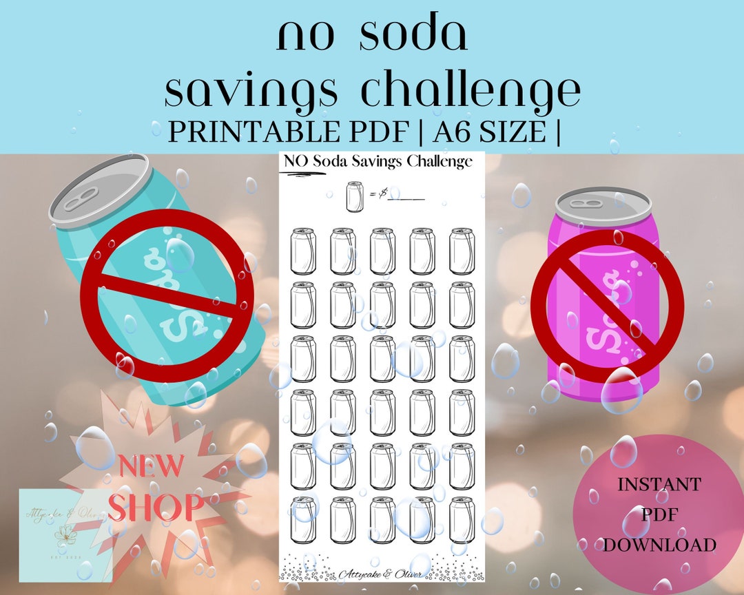 Printable NO Soda Savings Challenge | Healthy Habit Savings Challenge ...