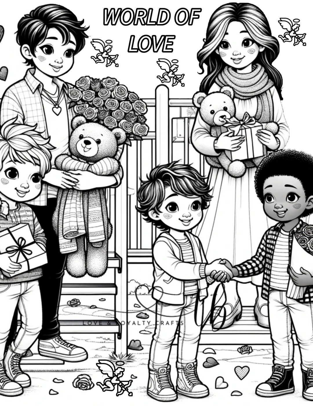 World of Love Digital Download Printable Coloring Page - Etsy