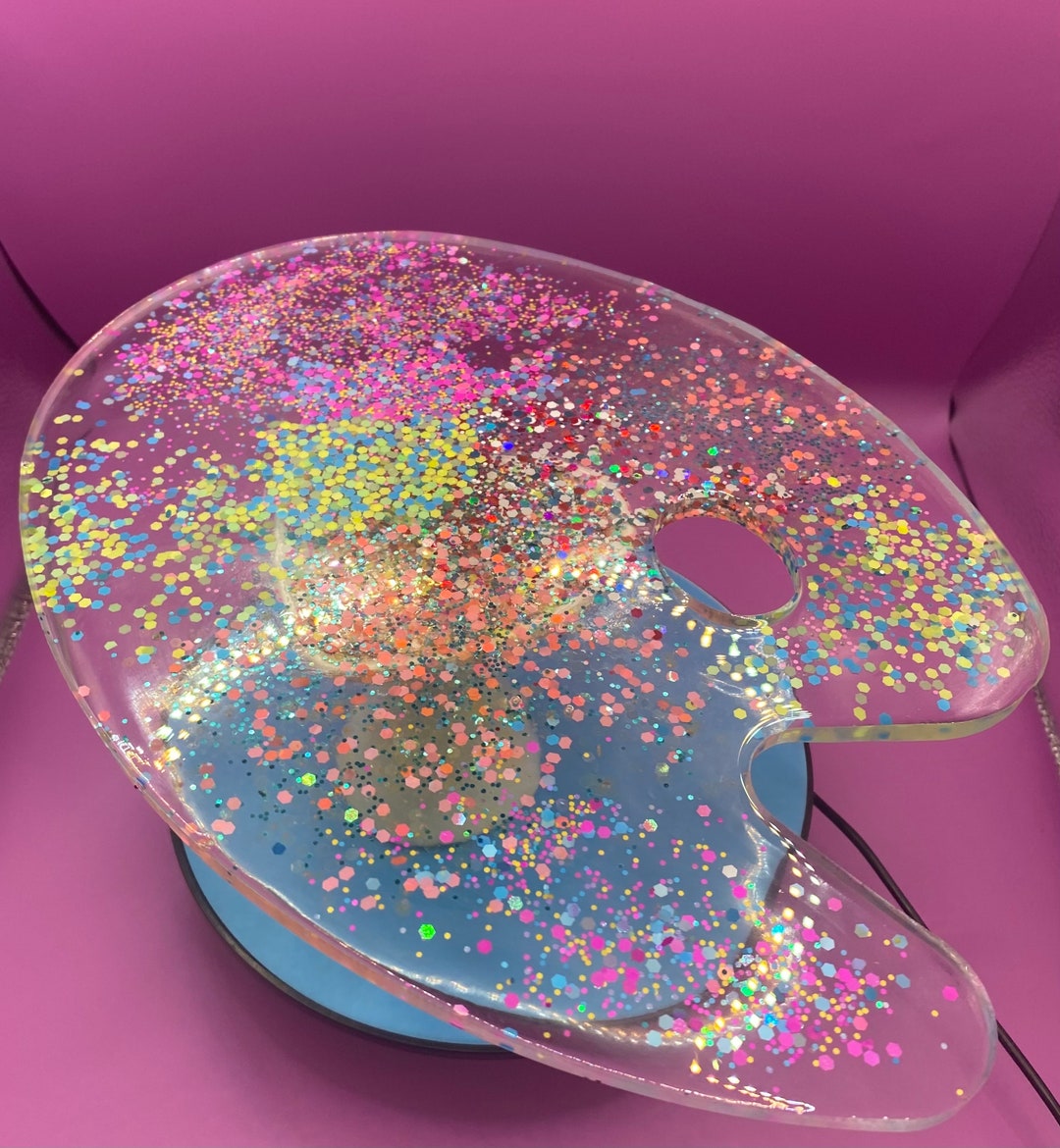 Epoxy Resin Palette for Your Art Specialties. Multicolored With Chunky ...