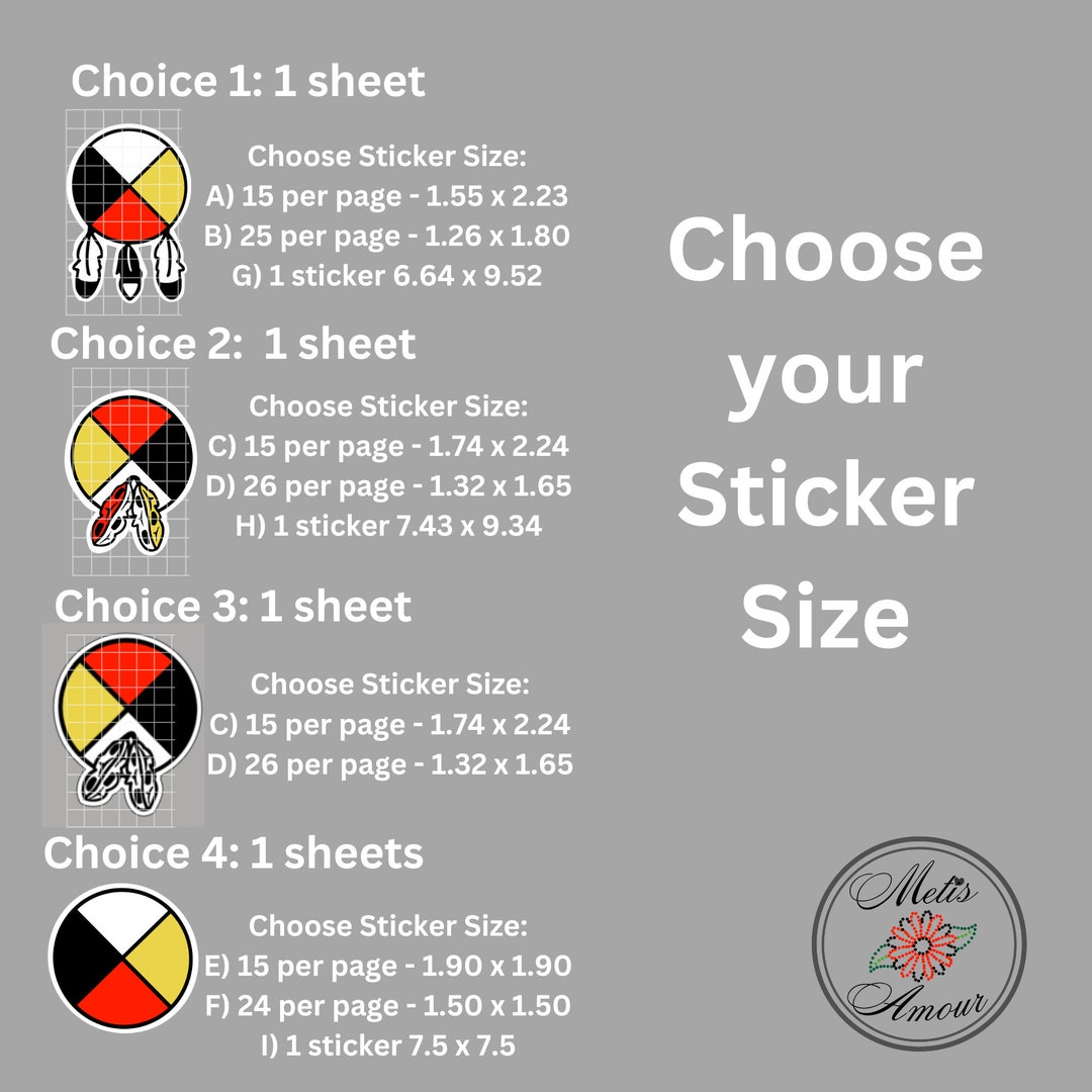 Medicine Wheel Stickers/ Decals up to 26 per Page Choose From 4 Images ...