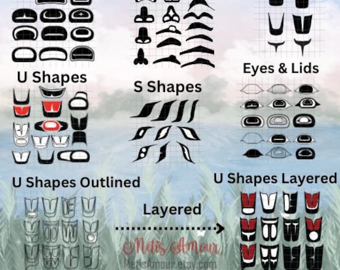 Indigenous Formline Shapes Digital Cut Files & Drawing Guides Bonus ...