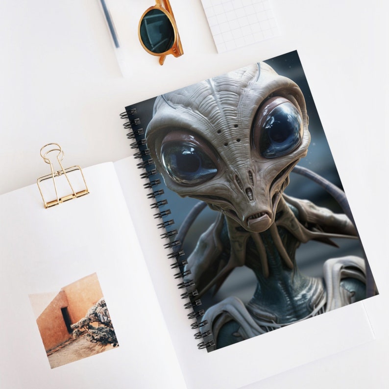 Spiral Notebook Alien Art Created by Artificial - Etsy