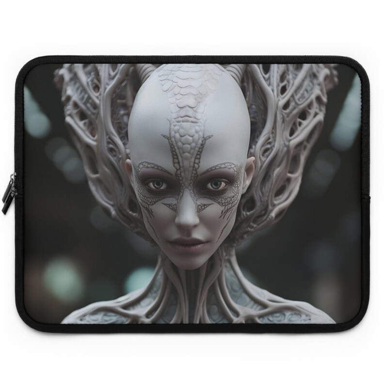 White Alien Laptop Sleeve Art Created by Artificial - Etsy
