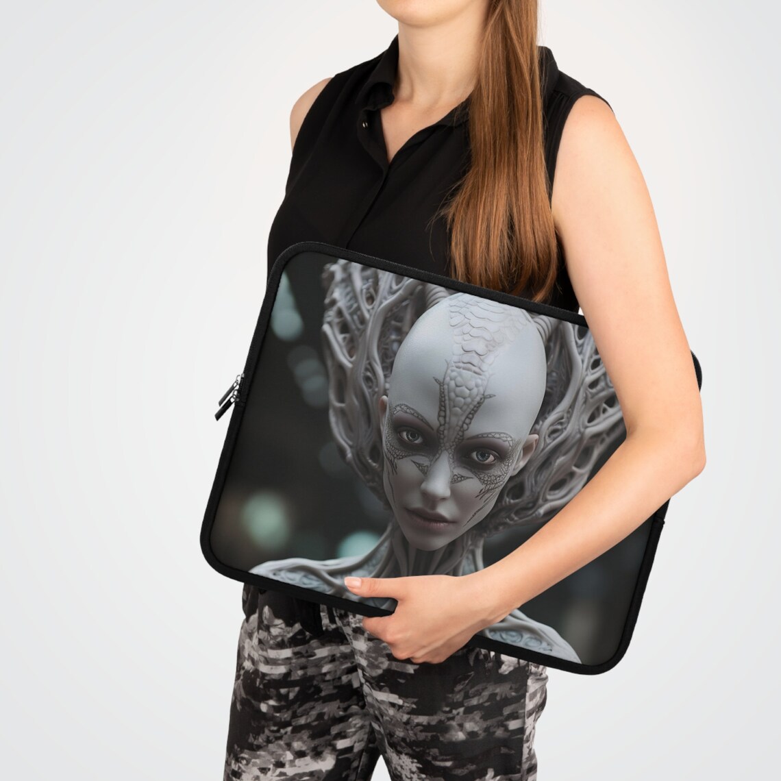 White Alien Laptop Sleeve Art Created by Artificial - Etsy