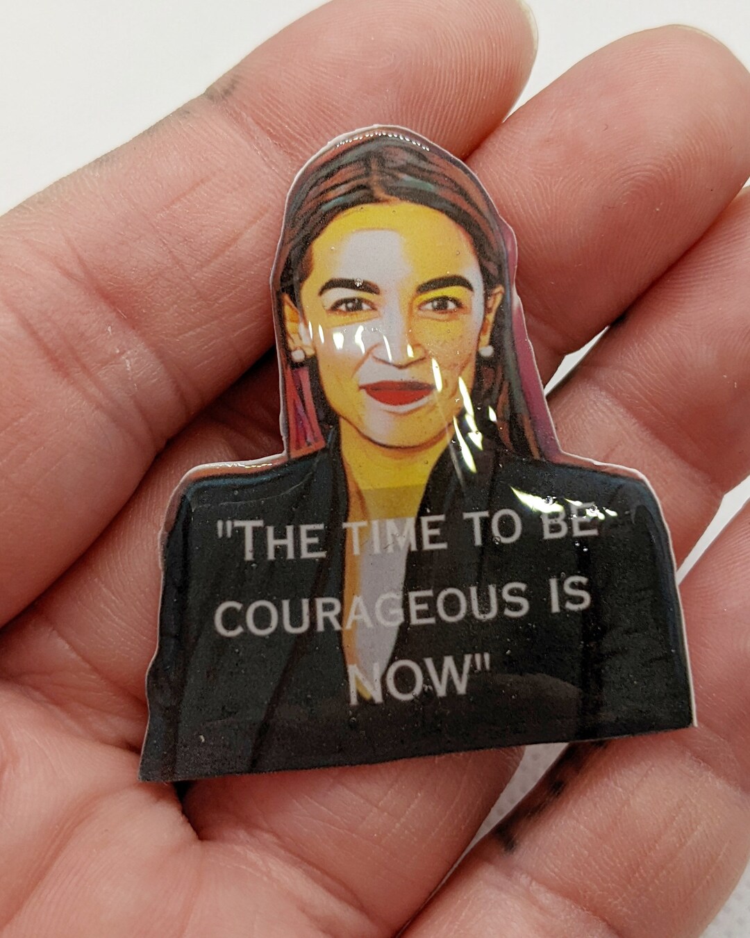 AOC Alexandria Ocasio-cortez Shrink Plastic Resin Pin Time to Be ...