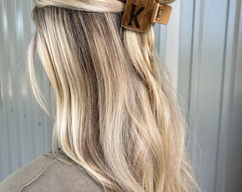 Large Custom Branded Cowhide Claw Clip - Etsy