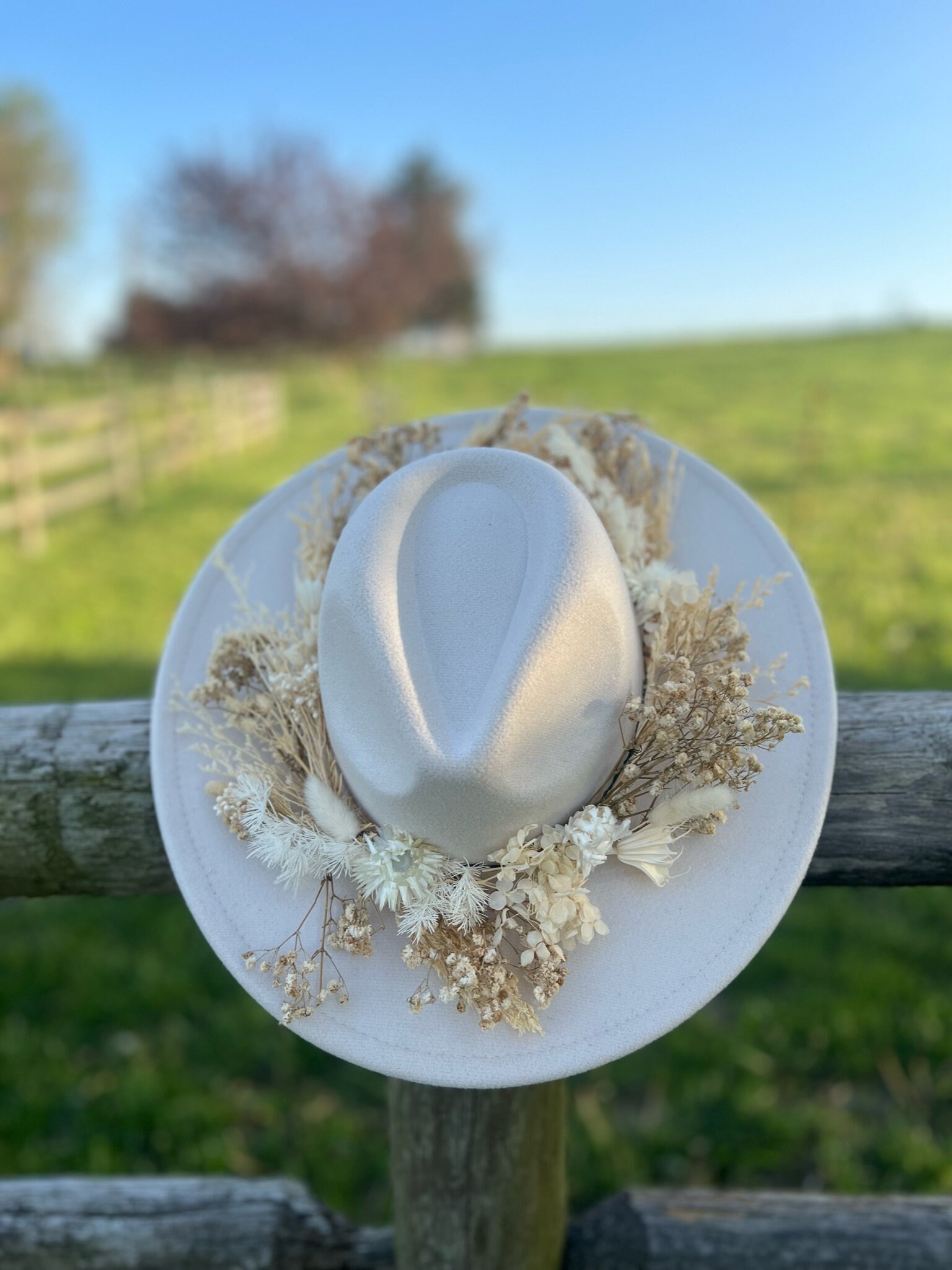 Floral White Rancher Hat - Etsy