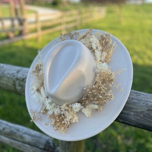 Floral White Rancher Hat - Etsy