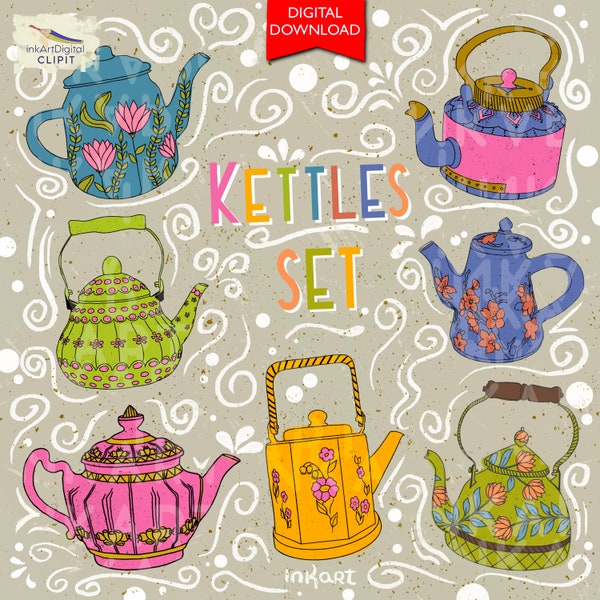 Kettle Clip Art - Etsy