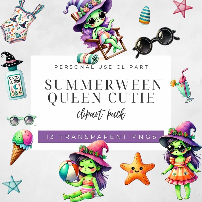 Summerween Queen Cutie Clipart Pack 13 Transparent Pngs - Etsy