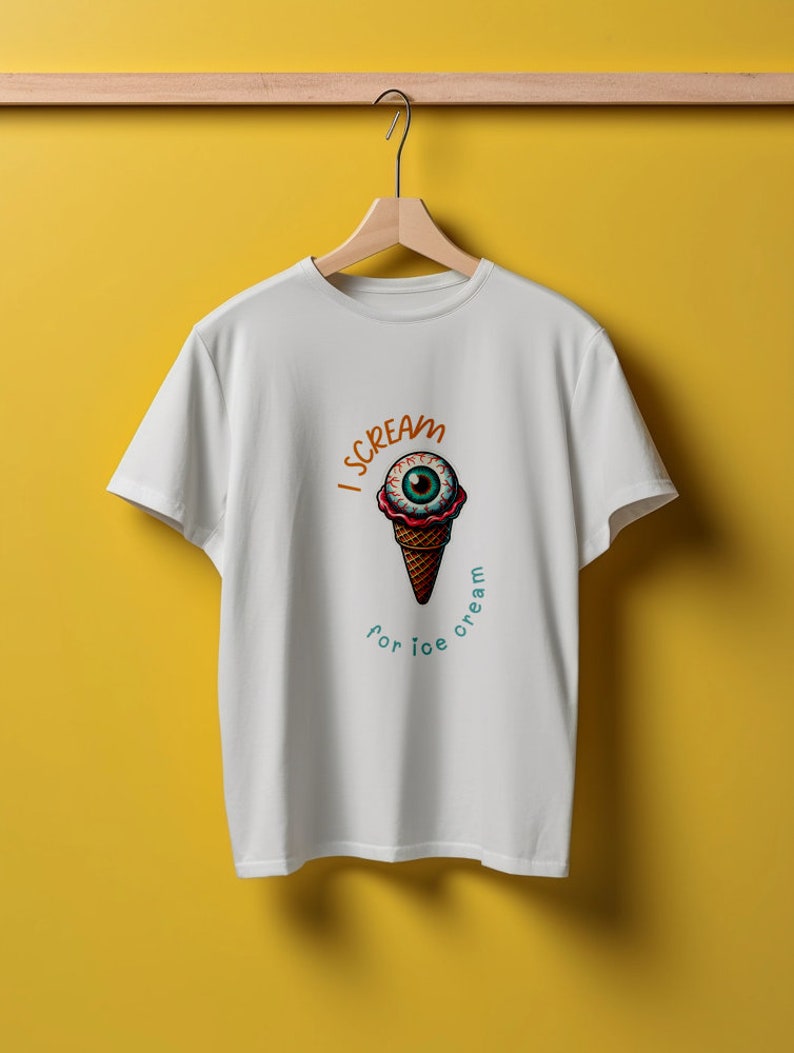 Eye Scream PNG T-shirt Graphic Spooky and Fun Ice Cream Cone Design - Etsy