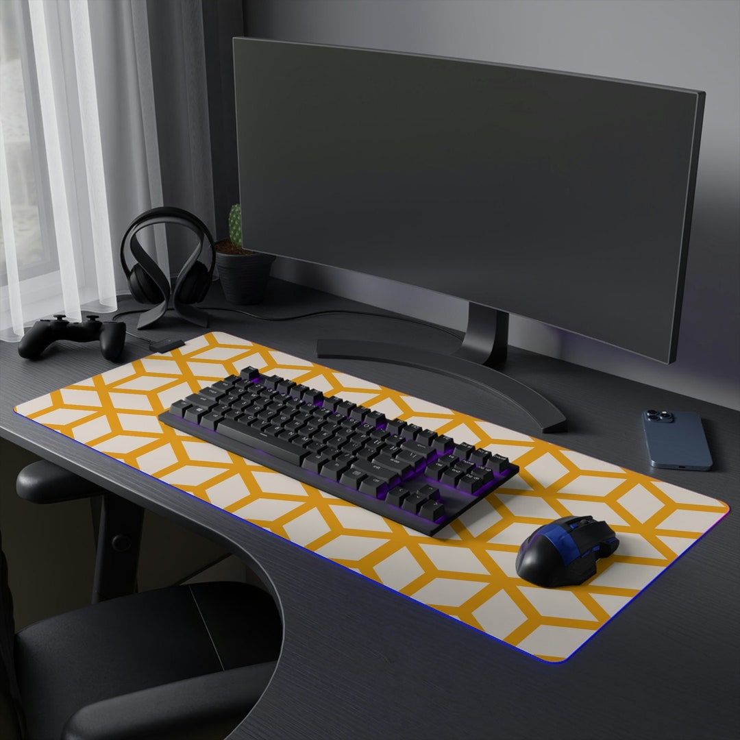 3D Gemoetric Cube Pattern LED Gaming Desk Pad - Etsy