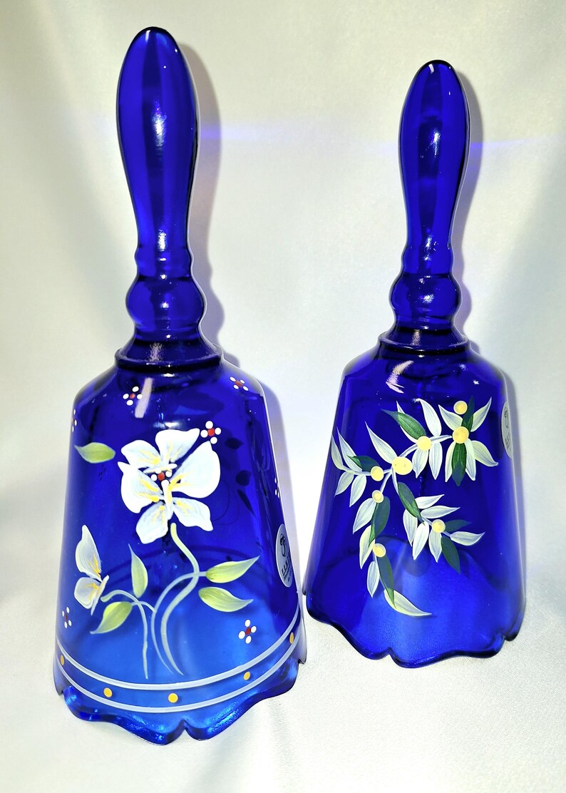 Fenton Signed Cobalt Blue Bells - Etsy