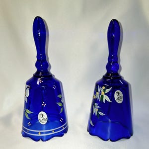 Fenton Signed Cobalt Blue Bells - Etsy