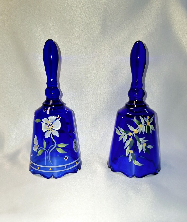 Fenton Signed Cobalt Blue Bells - Etsy