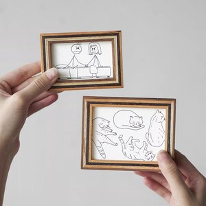 3,4,5-inch Solid Wood Mini Table Photo Frame, Right Angle Multi Wood ...